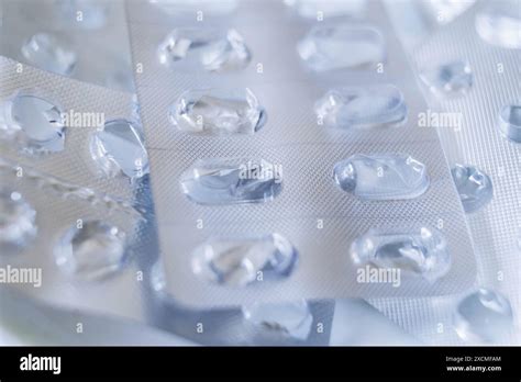 Used Empty Packaging From Pills Close Up Many Different Pill Blister