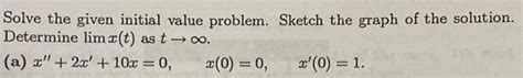solved solve the given initial value problem determine the