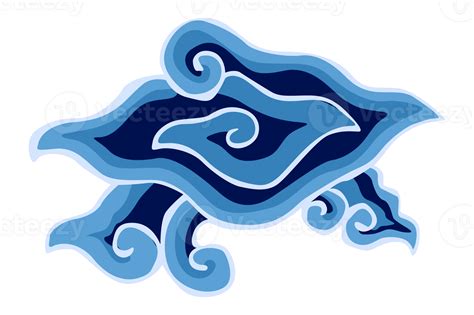 Mega Mendung Blue Batik Motif Vector Batik Motive Meg