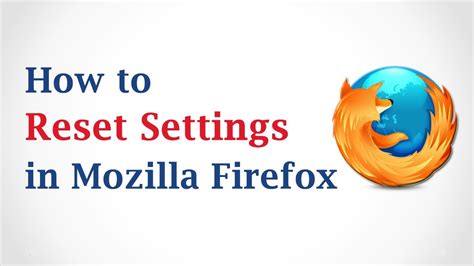 Restore Firefox Defaults Reelatila