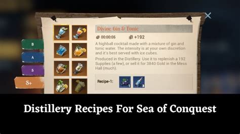 Sea Of Conquest Distillery Recipes Season And Drink Recipes