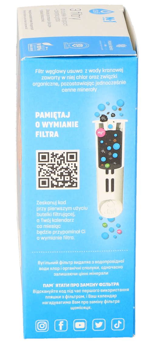 Filtr Wody Do Butelki Dafi Soft Solid Jagodowy 3szt Nakrętka