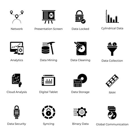 Data Charts And Graphs Glyph Icons Pack Vector Art At Vecteezy