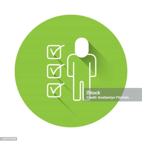 흰색 이력서 아이콘은 긴 그림자 배경으로 분리되어 있습니다 이력서 응용 프로그램 전문 인력 검색 인사 이력서 분석 녹색 원 버튼 벡터 0명에 대한 스톡 벡터 아트 및 기타