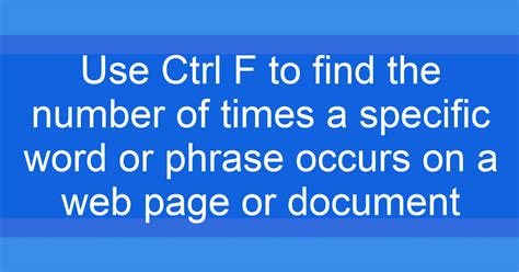 time to talk tech use ctrl f to find the number of times a specific