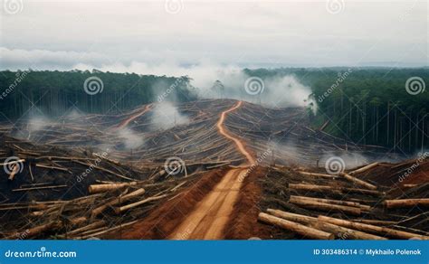 Deforestation Forest And Illegal Logging Neural Network Ai Generated Stock Photo Image Of