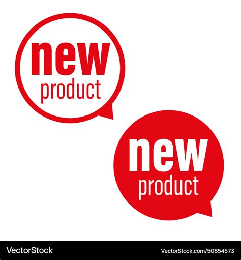 New Product Annoucement Red Button Royalty Free Vector Image