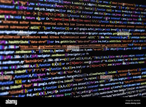 Software Source Code Programming Code Programming Code On Computer Screen Developer Working
