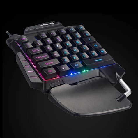 1 Pcs Single Handed Keyboard Ergonomic Robotic Led Backlit Wired Gaming