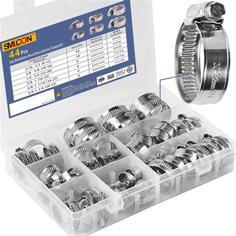 Amazon Smlcon Heavy Duty Hose Clamp Kit Pcs Adjustable Worm Gear Drive
