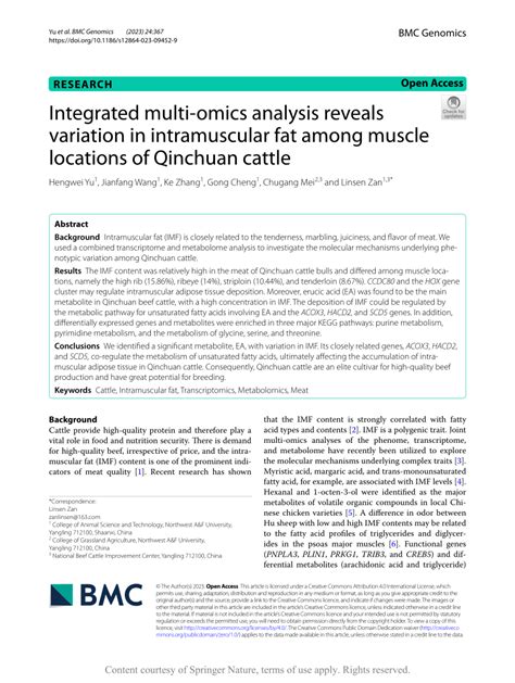 Pdf Integrated Multi Omics Analysis Reveals Variation In