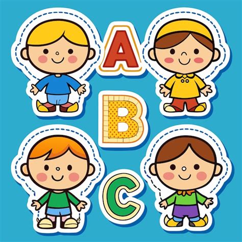 귀여운 스티커 프리미엄 Ai 생성 벡터