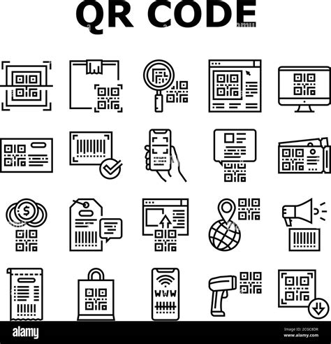 Qr Code Identification Collection Icons Set Vector Stock Vector Image And Art Alamy