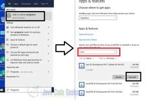 How To Uninstall Java For Windows 10 Java Code Geeks