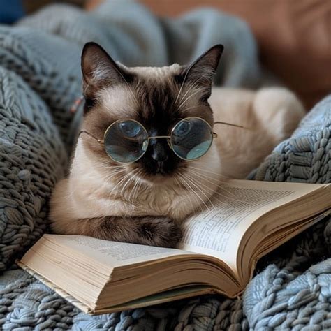 Free Cat Reading Glasses Image Download At Stockcake