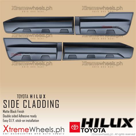 Toyota Hilux All Variant 2016 2023 Wide Side Moulding Door Cladding