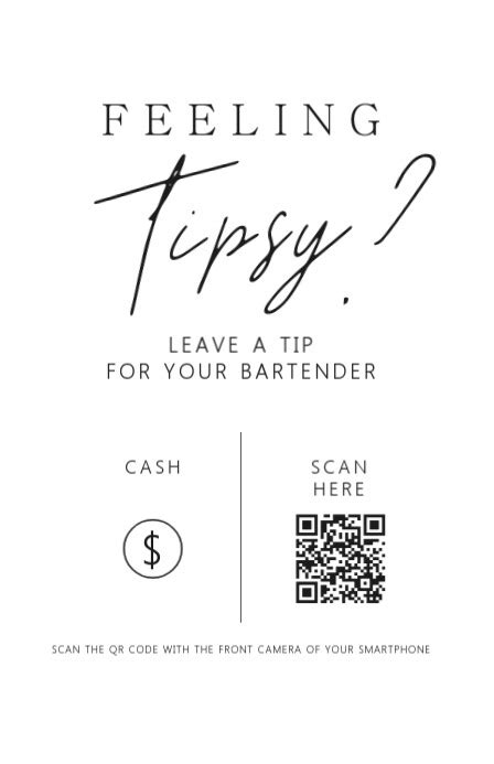 Feeling Tipsy Tip Qr Code Sign Modelo Postermywall