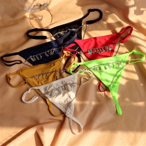 Ropa Interior Personalizada Para Mujer Tanga Con Letras De Metal Joyer