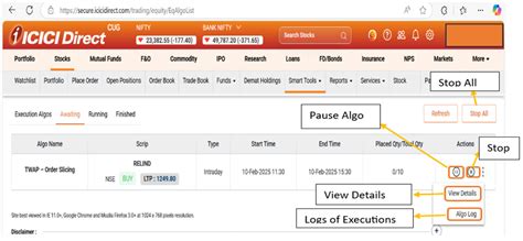 how to trade using execution algos icici direct