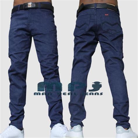 Mpj Man Skinny Pants Lalaki Army Green Dark Blue Lazada Ph