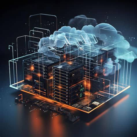 Premium Ai Image Cloud Data Storage Database Cloud Computing Concept