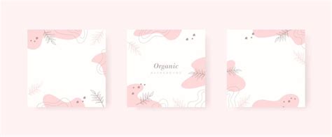 유기 추상 배경 세트 프리미엄 벡터