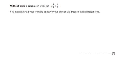 Fractions And Mixed Numbers Past Paper Questions For IGCSE Cambridge
