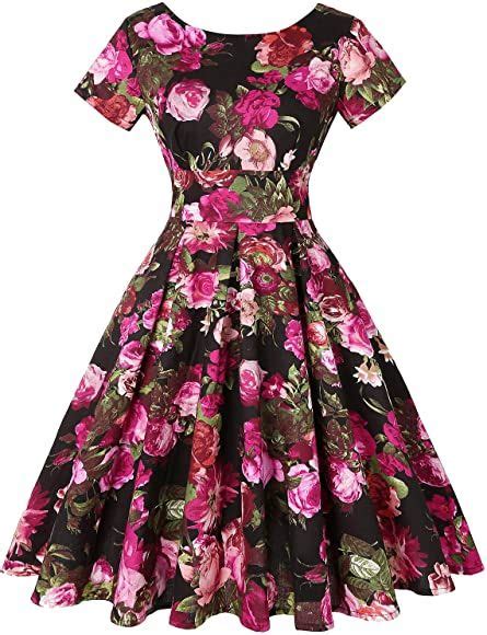 Mintlimit Womens 1950s Retro Vintage Cocktail Party Short Sleeve Swing