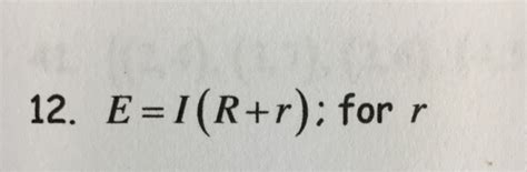 Solved E I R R For R Chegg Com