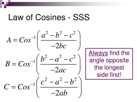 Ppt Apply The Law Of Cosines Powerpoint Presentation Free Download