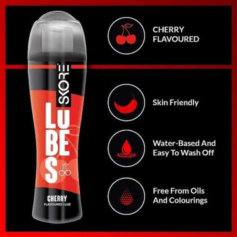 Skore Lubes Lubricant Gel For Men Women Cherry Flavored Skin Friendly Water Based