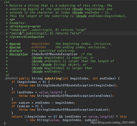 Java中string类的常用方法源码解析（二）result Of Stringsubstring Is Ignored Csdn博客