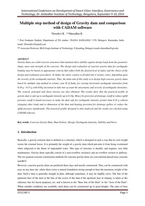 Pdf Multiple Step Method Of Design Of Gravity Dam And Comparison With Cadam Software