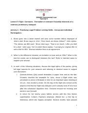 Week 5 Tutorial Docx 200432 Commercial Law Tutorial 5 Lecture 5 Topic