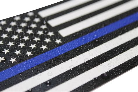 Thin Blue Line Flag Decals 3 X 5 Inch Waterproof Stickers For Etsy