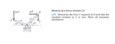 Solved Q Moment Of A Force Section Determine The Chegg