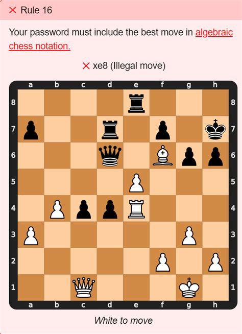 The Password Game Best Move In Algebraic Chess Notation Chess