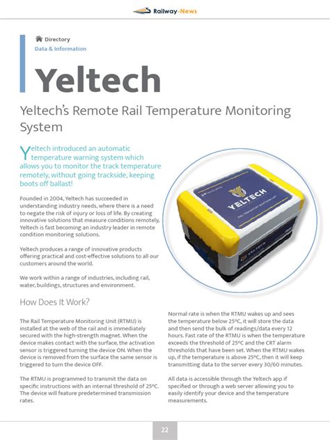 Yeltech Rail Temperature Monitoring System Pdf