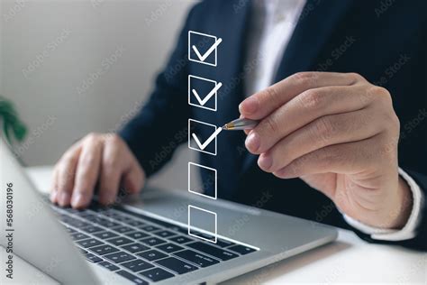 Businessman Tick Correct Mark To Approve Document Iso Checklist Icon