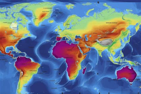 Premium Photo World Map With Weather Forecast Application Generative Ai