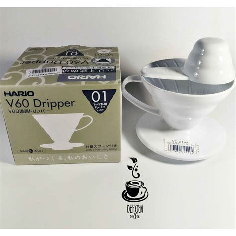 Jual Alat Kopi Manual Brew Hario V60 Coffee Dripper 01 White Shopee