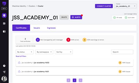 Accessing Certificate Inventory From TLS Protect For Kubernetes