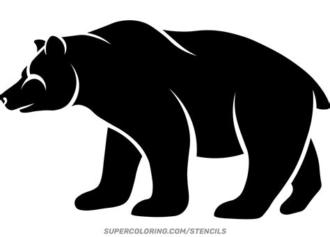 Stencil Of Bear Free Printable Papercraft Templates