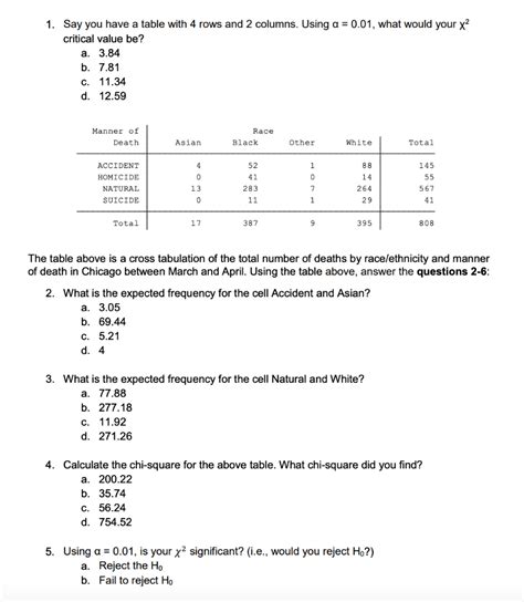 Solved 1 Say You Have A Table With 4 Rows And 2 Columns