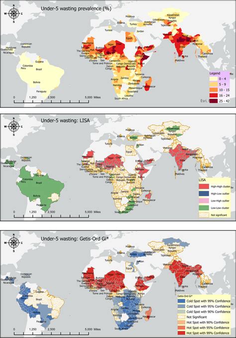 Wasting Prevalence Top Panel Lisa Middle Panel And Getis Ord Gi