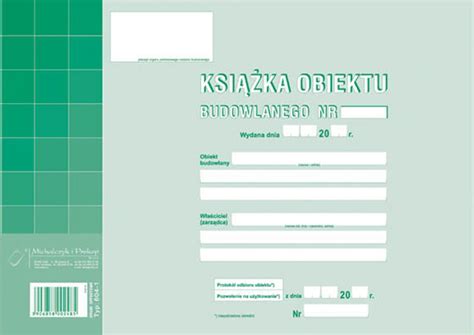 Książka Obiektu Budowlanego KOB wzór poradnik instrukcja
