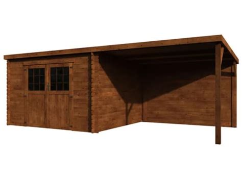 Abri De Jardin Bois Traité Auvent Toit Plat 18m² Eden Décor Et Jardin