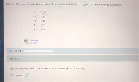 solved compute the mean and standard deviation of the random
