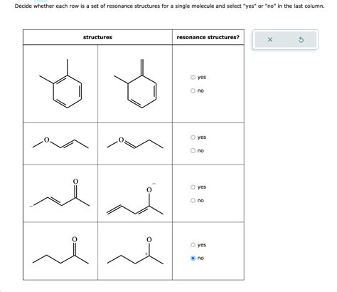 Solved Decide Whether Each Row Is A Set Of Resonance