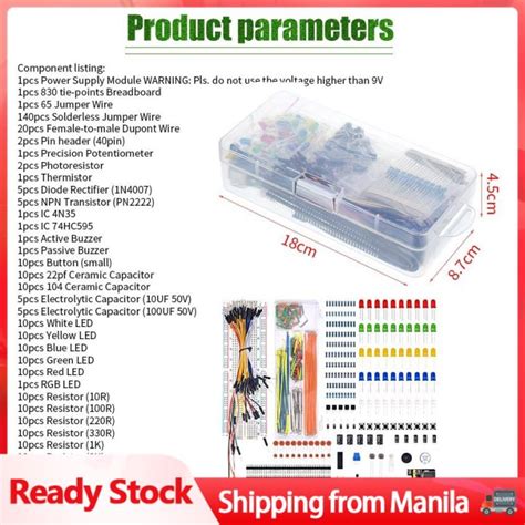 Electronic Fun Kit Electronic Component Basic Starter Kit Include Power